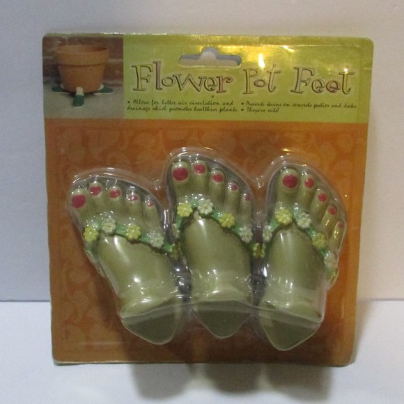 Accents Flower Pot Feet Floral Flip Flop Plant Holder Garden Fun